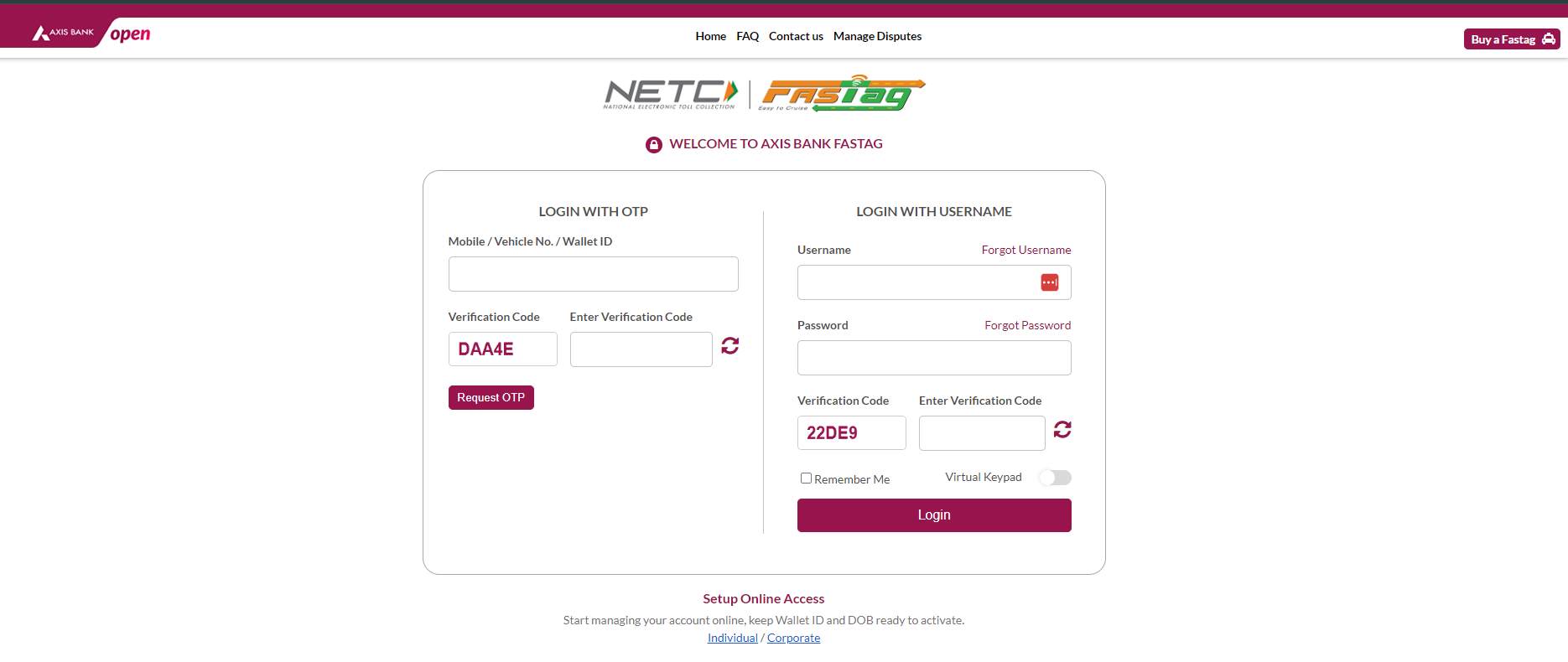 How to Recharge Axis Bank FASTag?